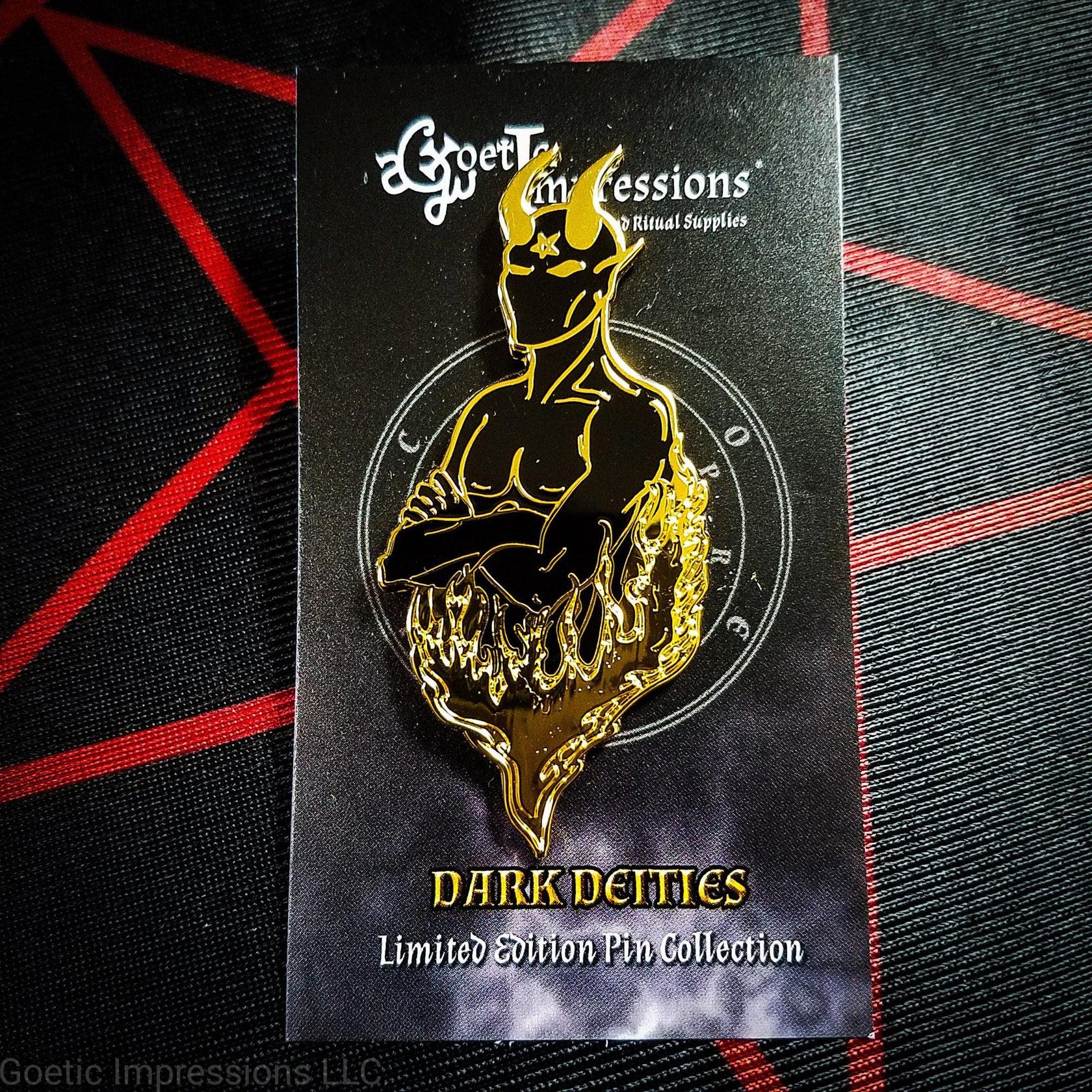 Satan: Dark Deities Hard Enamel Pin - Goetic Impressions